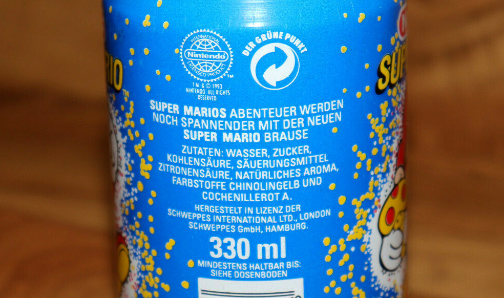 1993 Vintage Nintendo Super Mario Soda Can SNES NES World Land Bros ...