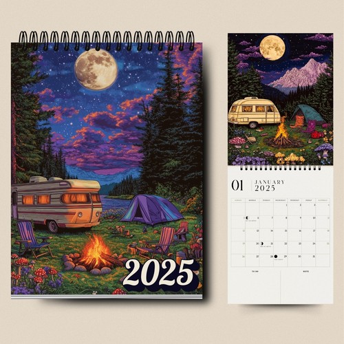 2025 Calendar | Camping Calendar | Moon Phase Calendar | Monthly ...