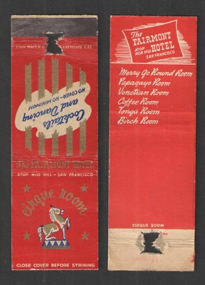 CIRQUE ROOM { COCKTAILS } FAIRMONT HOTEL SAN FRANCISCO CALIF MATCHBOOK ...