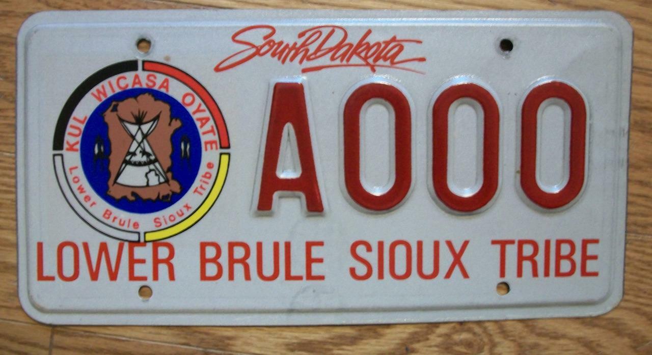 SINGLE LOWER BRULE SIOUX TRIBE of SOUTH DAKOTA LICENSE PLATE - A000 ...