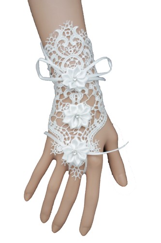 Women Wedding Jewelry White Flower Lace Bing Bracelet Hand Fashion ...