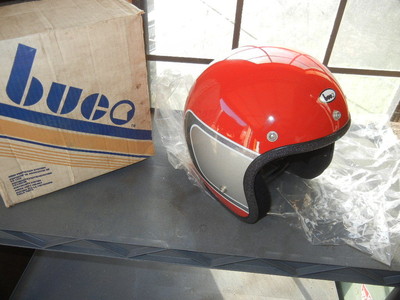 NOS Vintage Red Silver Design Buco Helmet Model 1785-4 X-Large AHRMA | eBay