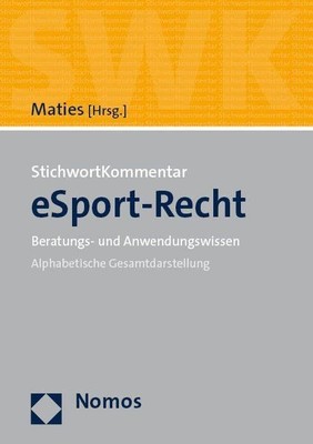 Martin Maties Stichwortkommentar Esport-Recht (Relié) | eBay
