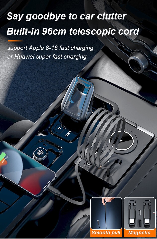 Wireless Car Charging Dock & USB Type C Port For Volvo XC60 S60 V60 ...