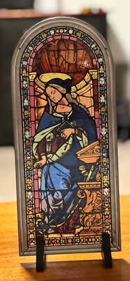 GLASS MASTERS THE "VIRGIN ANNUNCIATE " 15” STAINED GLASS PANEL / Rare ...