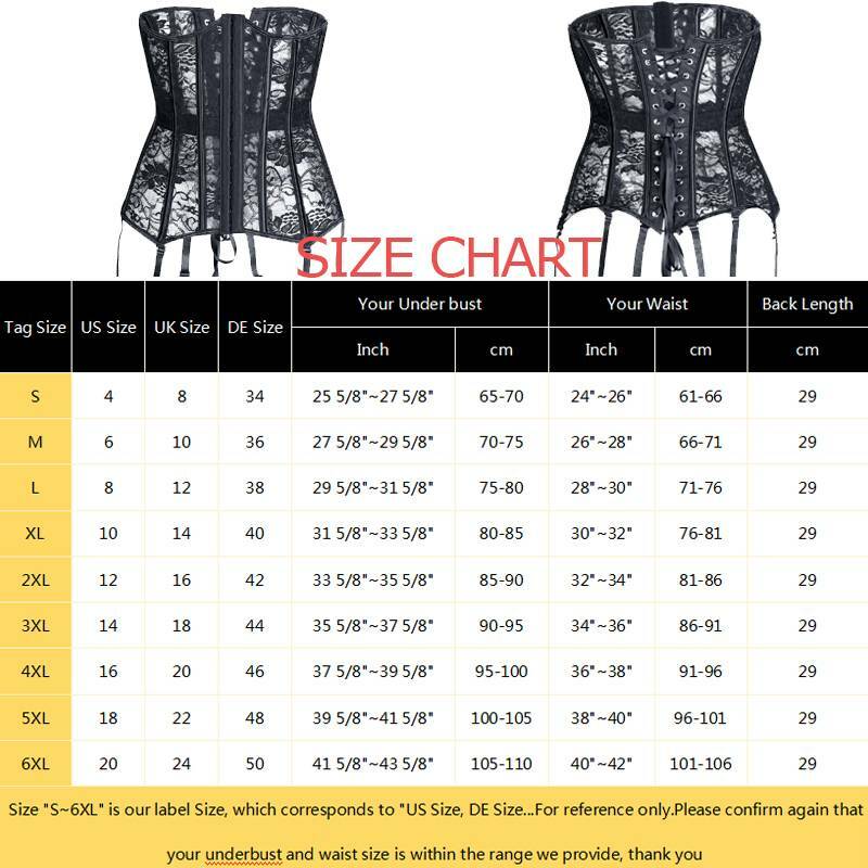 Women‘s Black Waist Training Corset Steampunk Gothic Basque Bustier ...