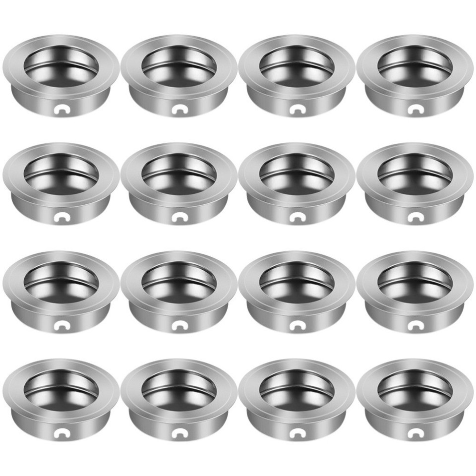 16 Pcs Round and Dark Handle Small Recess Pull Handles Cabinets Kitchen ...