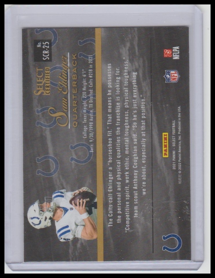 2021 Panini Select #SCR-25 Sam Ehlinger Select Certified Rookies | eBay