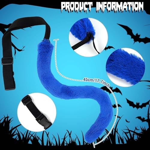 4 Pcs Blue Cat Costume Include Cat Ear Headband,Fur Tail,Sticker and | eBay