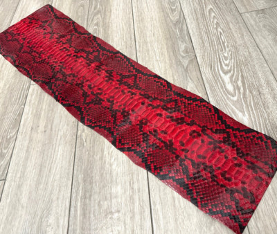 Genuine Red Python Remnant Piece Snakeskin Leather real hide snake skin ...