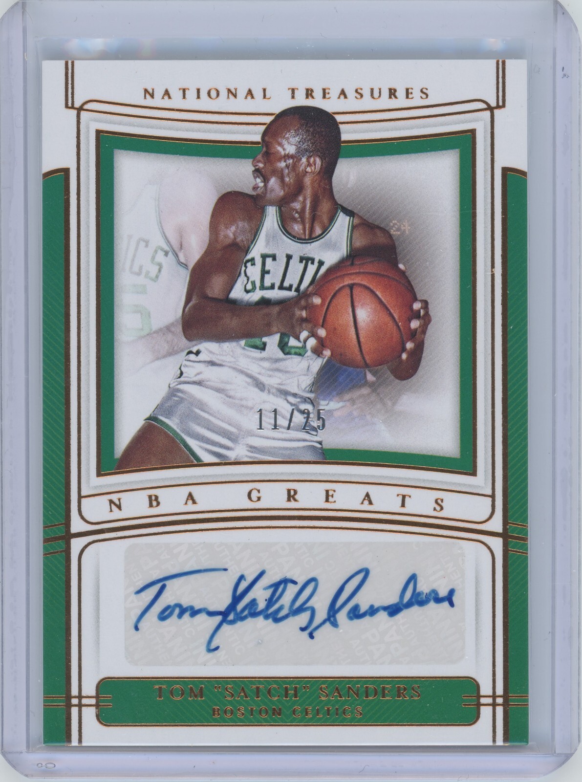 2019-20 Panini National Treasures Tom "Satch" Sanders Auto #NBG-TSS 11/ ...