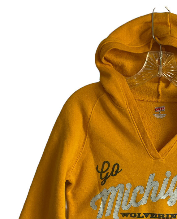 Michigan Wolverines Hoodie Adult Medium Yellow Go Michigan Hooded Mens ...
