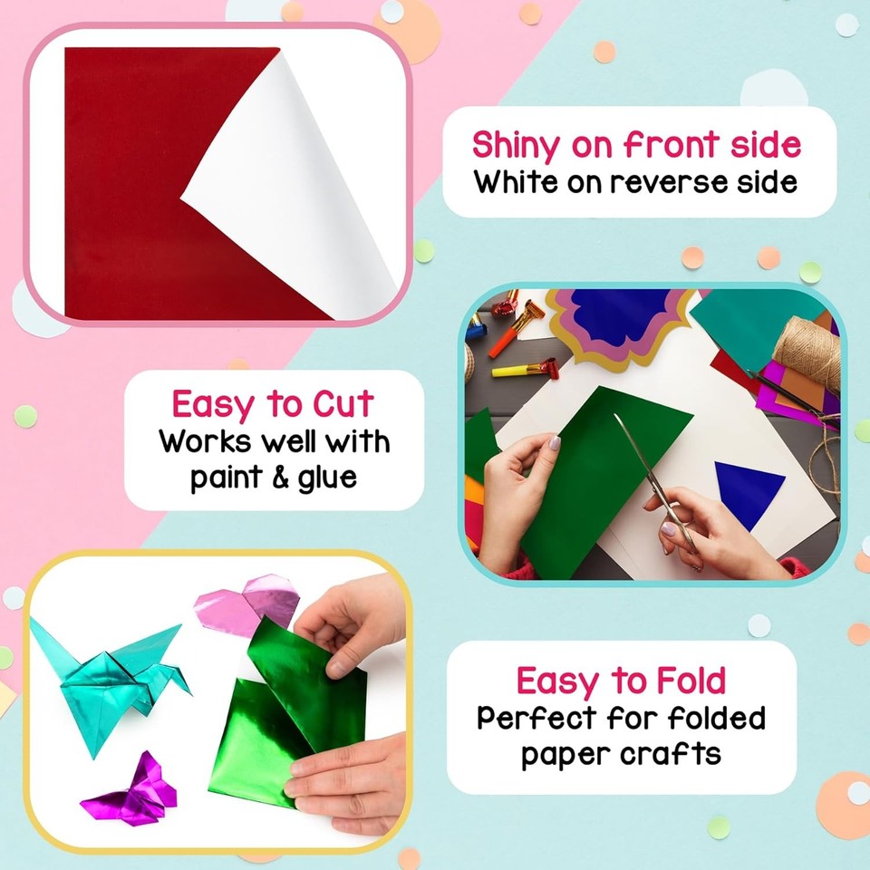 20 Assorted Metallic Foil Paper 8.5x10 Ideal for Arts & | eBay