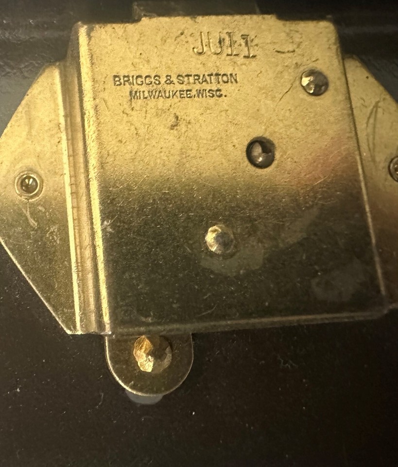 Vintage Metal Lock Box Notary Cash Box Briggs and Stratton 12 X 7 X 3-1 ...
