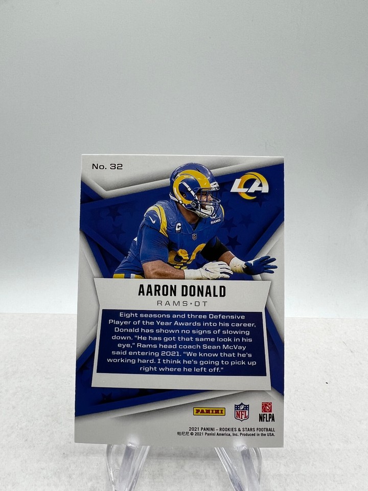 2021 Panini Rookie & Stars Aaron Donald Card #32 LA Rams Football ...