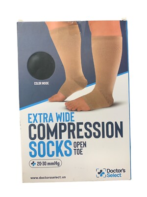 NEW Doctor's Select Extra Wide Calf Compression Socks Toeless Size 5XL ...