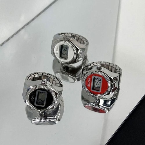 Quartz Ring Watch Retro Round Quartz Finger Rings Creative Elastic ...