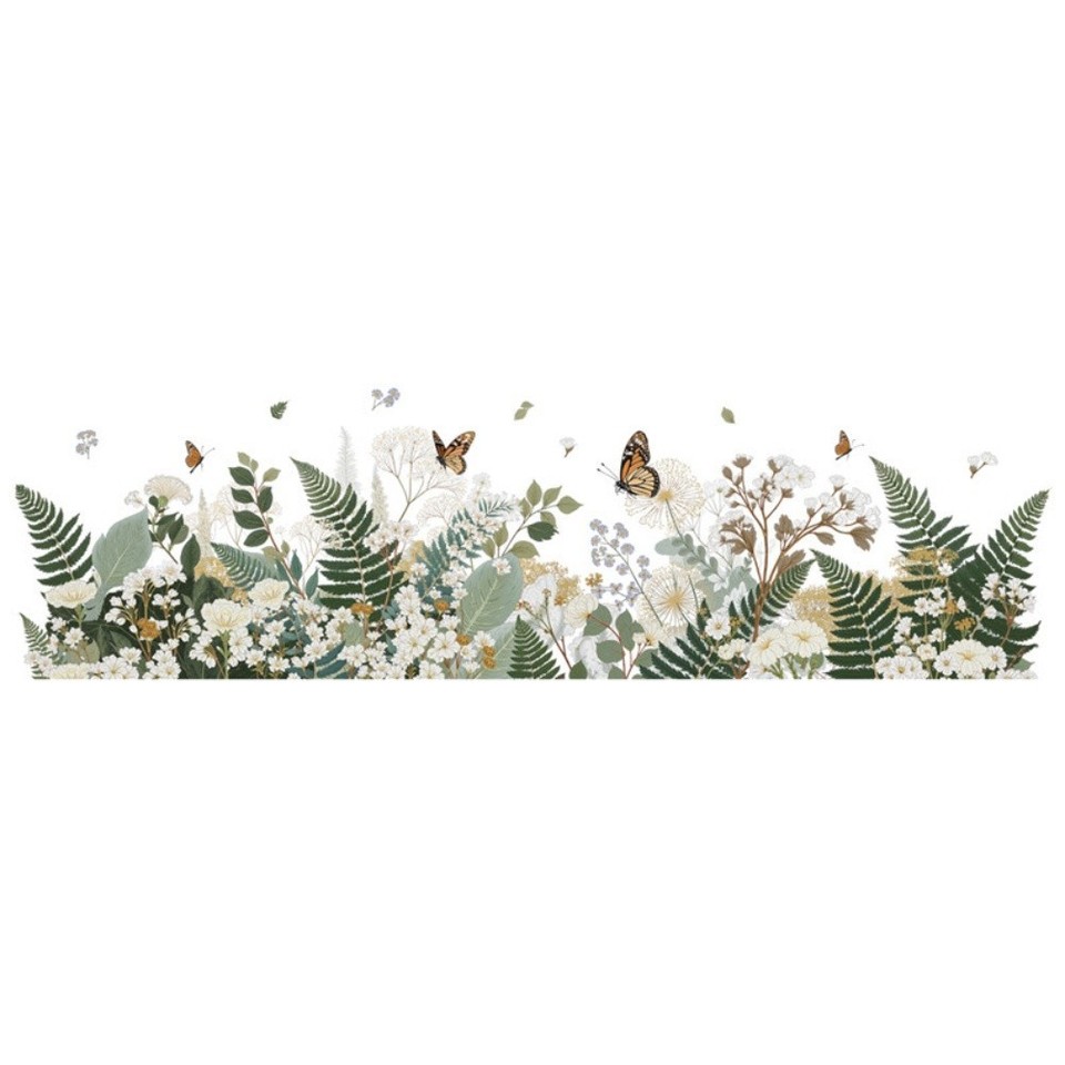 Colorful Wall Murals Floral Decor Easy Installation Kid-Friendly Wall ...