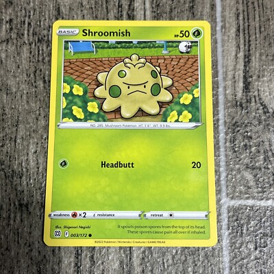 Shroomish 003/172 Non Holo Common Brilliant Stars Pokemon TCG Card ...