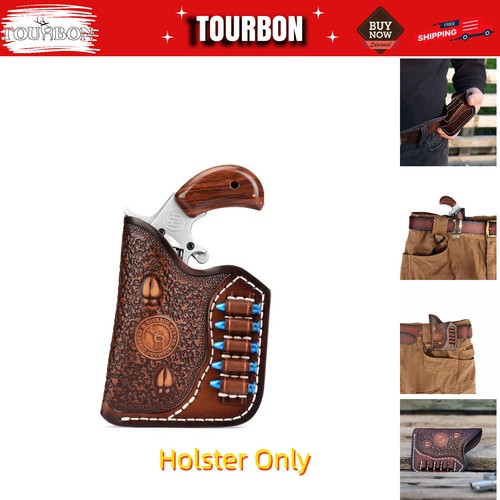 TOURBON Retro Leather Pocket Holster for NAA Mini Revolver Belt Clip ...