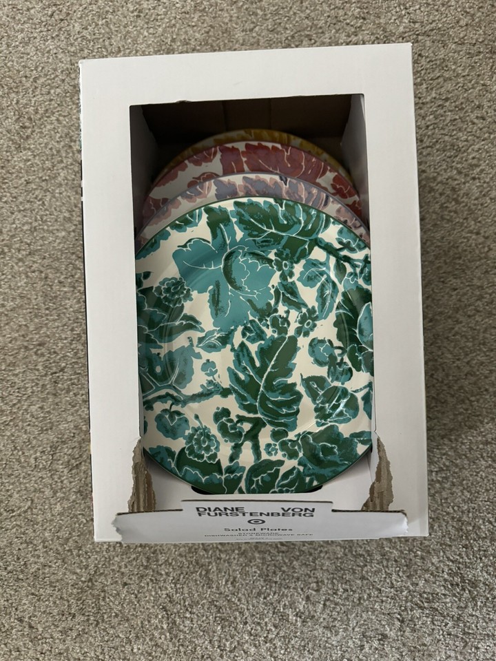 Diane Von Furstenberg DVF x Target 4-Piece Floral Toile Salad Plate Set ...