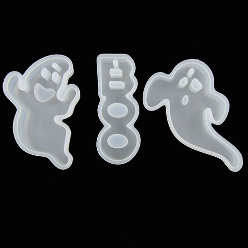 3pce Halloween Ghost Boo Pendant Set Silicone Casting Mould for Epoxy ...