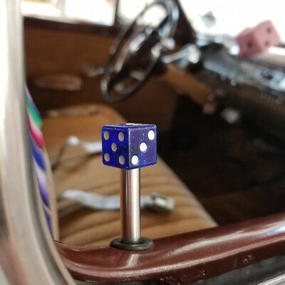 Vintage Clear Blue Dice 4 Piece Door Lock Plunger Kit 5.0l custom tri-5 ...