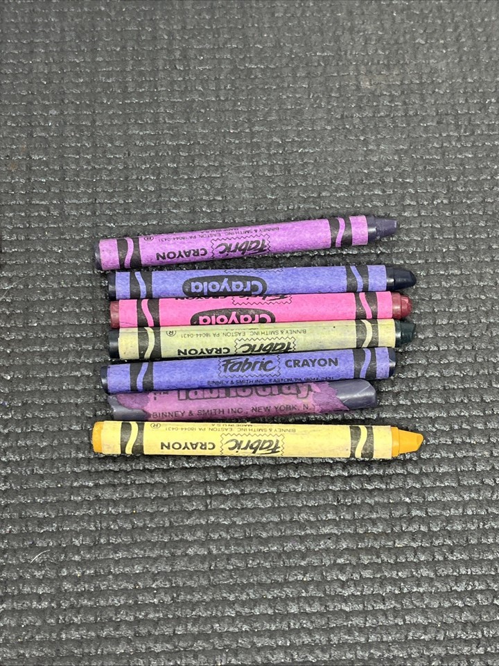 Vintage Crayola Crayons Glow In The Dark Gems Glitter Fabric ...