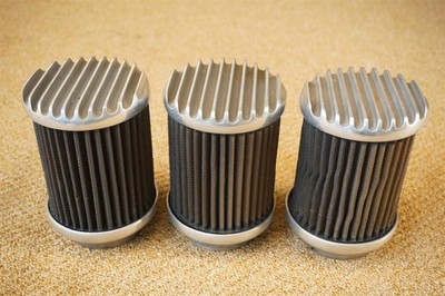 Finned Aluminum 6" 2 BBL 2 5/8" Air Cleaners w/ K&N Filters Tri Power ...