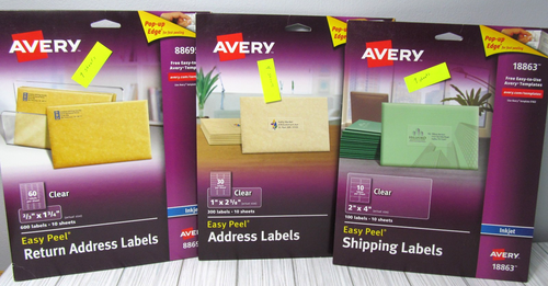 Easy Peel Shipping Return Address Labels Clear Inkjet Pop Up Edge Avery ...