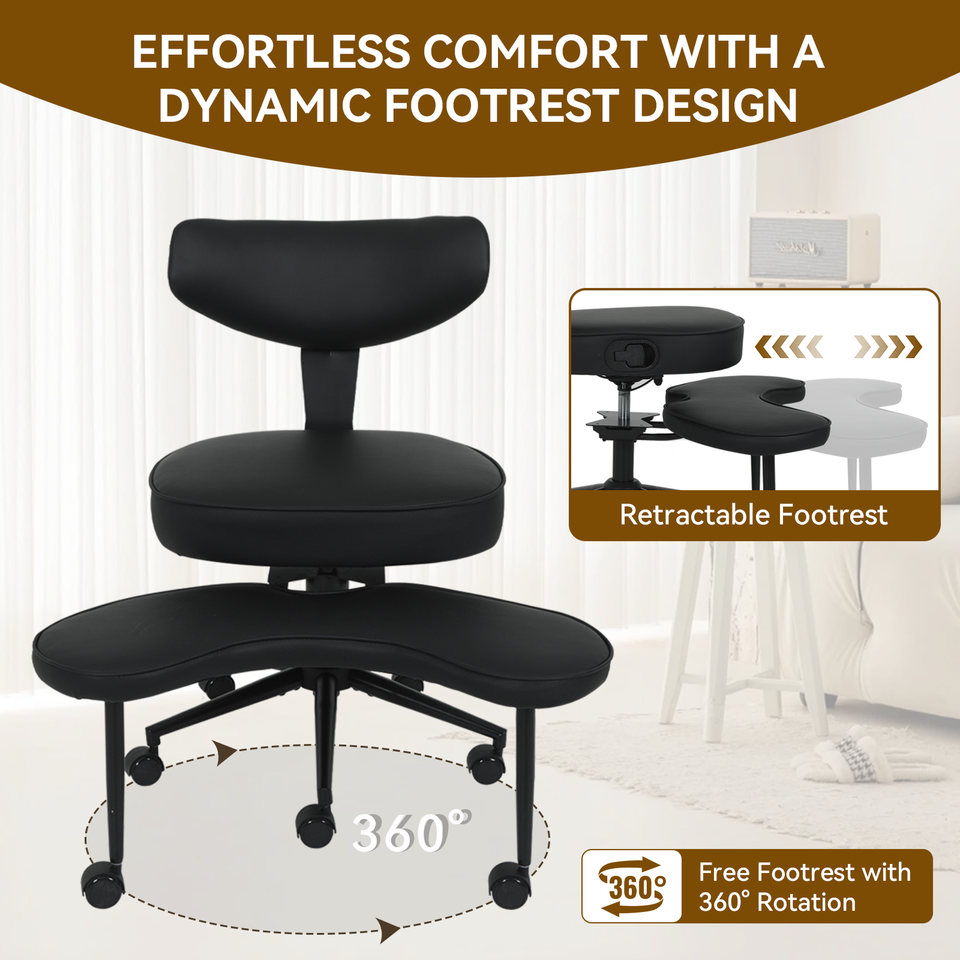 ELECWISH Criss Cross Chair w/ Wheels Adjustable Meditation Chair ...