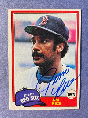 SIGNED JIM RICE 1981 AUTOGRAPHED TOPPS BASEBALL CARD - RED SOX | eBay
