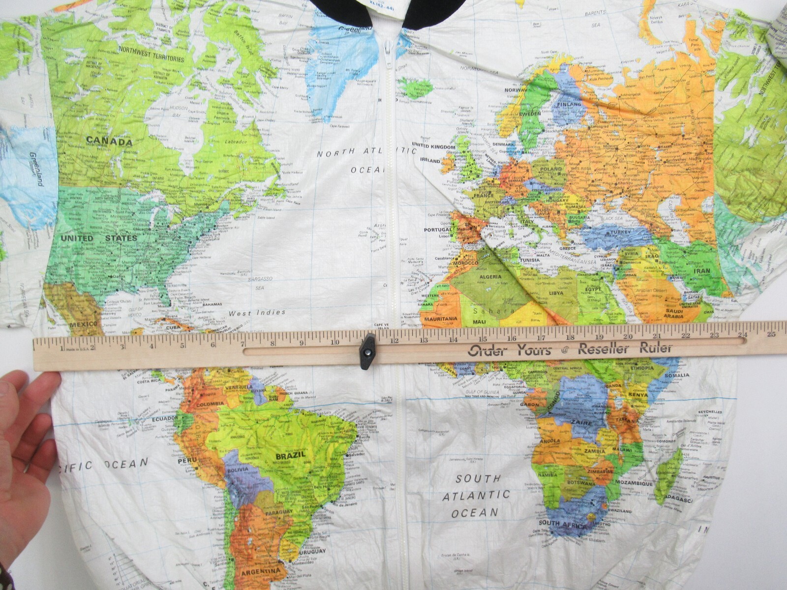 Vintage Wearin The World Map Jacket Mens Size XL Tyve… - Gem