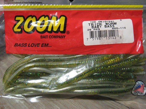 Zoom Soft Baits - 6 1/2" Trick Worms 006 - Choose Colors - 20 Worms Per ...