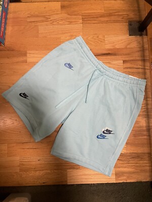 Nike NSW Cyan Fleece Shorts Over branding Men’s Tech Pack sz M | eBay