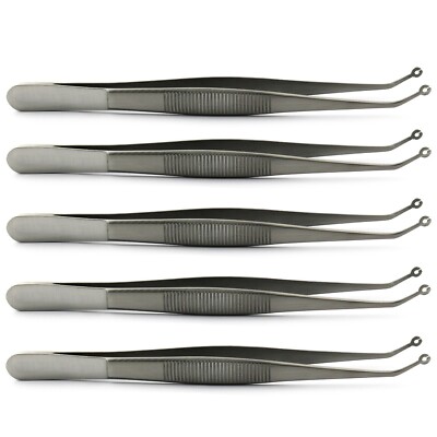 5 Pieces Surgical Corn Suture Tweezers Angled 6'' Dental Suturing Soft ...