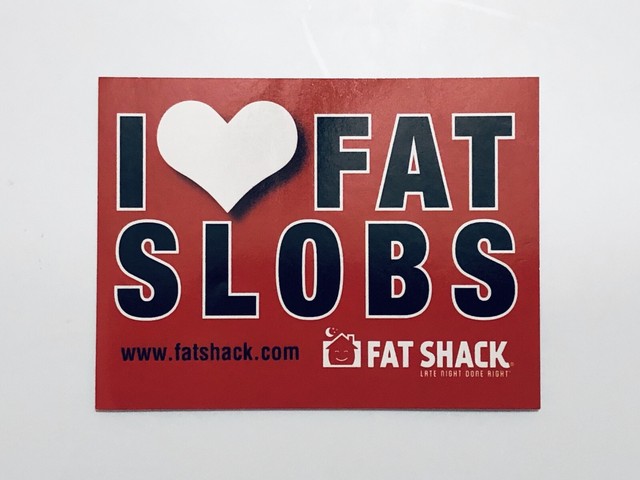 New (2) I LOVE FAT SLOBS, I ️ FAT SLOBS Glossy Decal Stickers | eBay