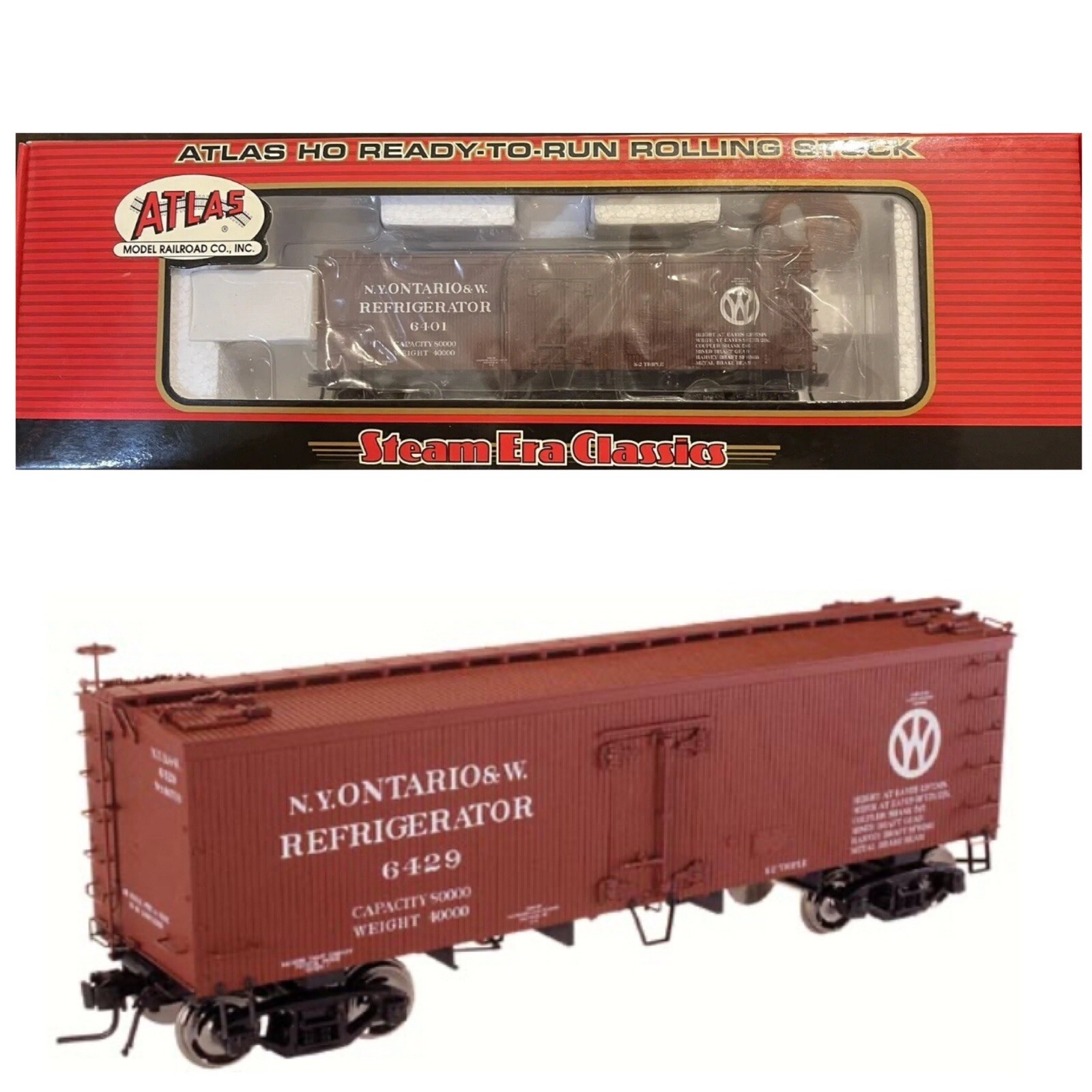 NEW! Atlas 6135-1 HO Scale 36' Wood Reefer Car New York, Ontario ...