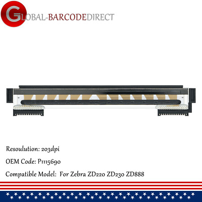 203dpi Printhead for Zebra ZD220 ZD230 ZD888 Thermal Label Printer ...