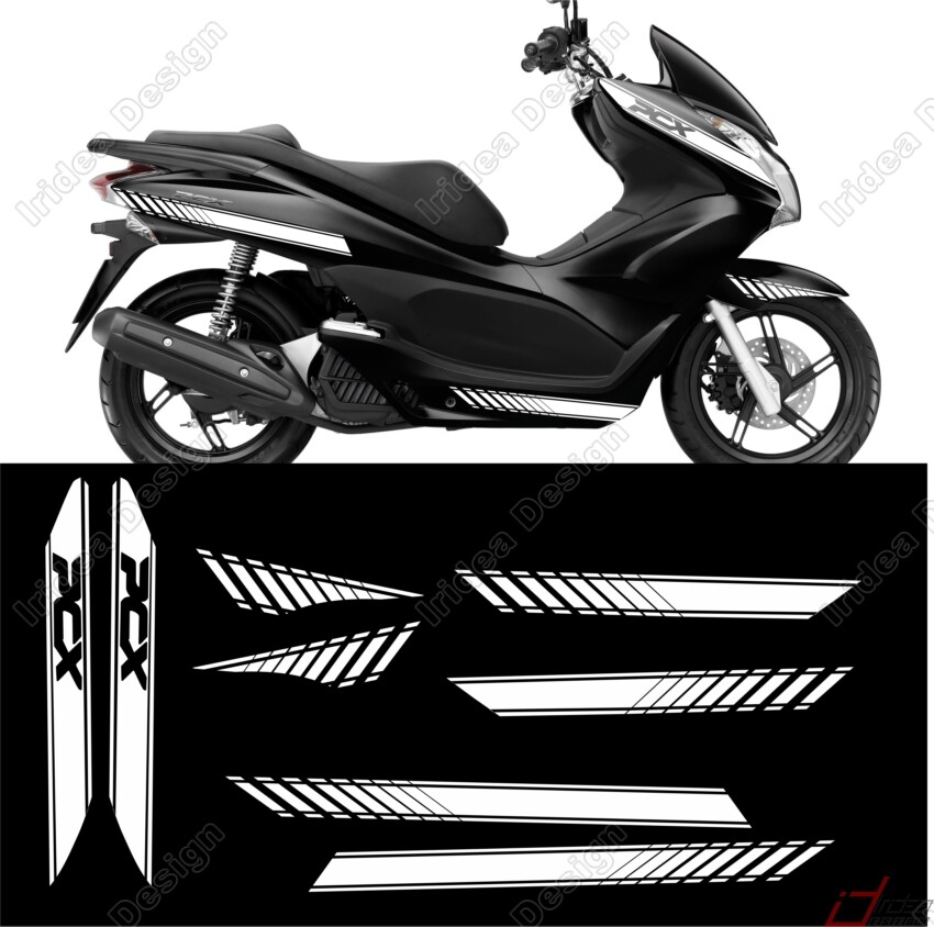Sticker Kits for Fairing Specific for Honda PCX 125 150 Racing White ...