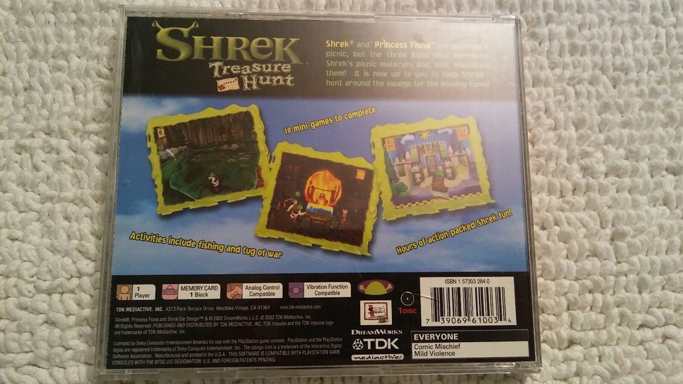 Shrek: Treasure Hunt (Sony PlayStation 1, 2002) Tested Plays Great ...