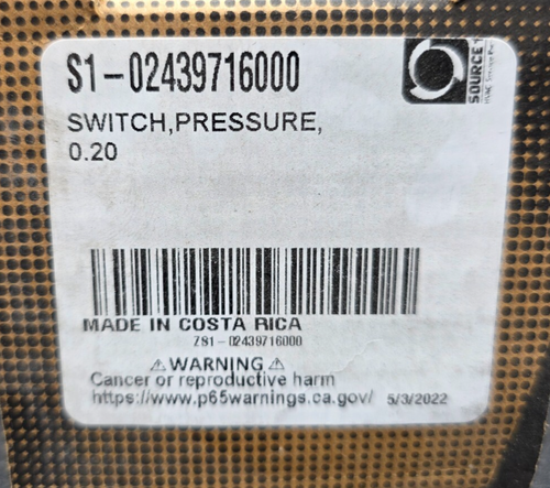 SOURCE 1 Furnace Air Pressure Switch S1-02439716000 NEW | eBay