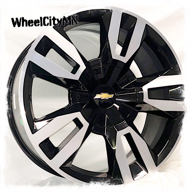 22 Inch Gloss Black Machine 2019 Chevy Tahoe RST Silverado LTZ OE ...