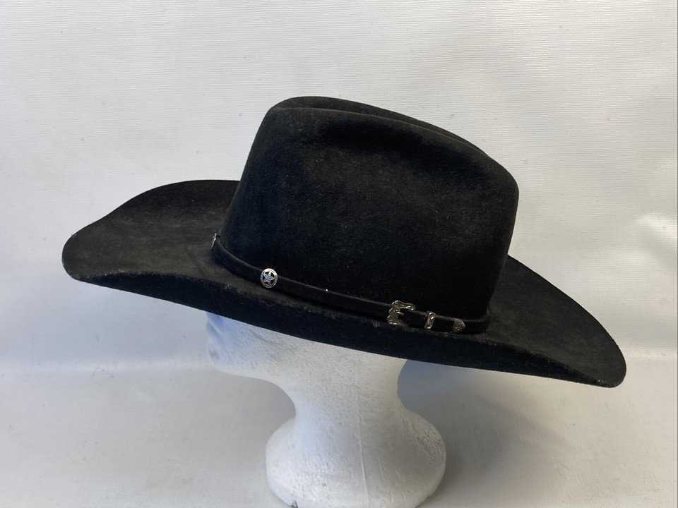 MHT Master Hatters Of Texas Cowboy Hat 7 1/4 Western Black Texas Ranger ...
