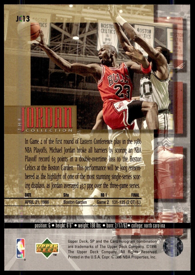 1996-97 Upper Deck Jumbo Box Set Michael Jordan A64 Chicago Bulls #JC13 ...