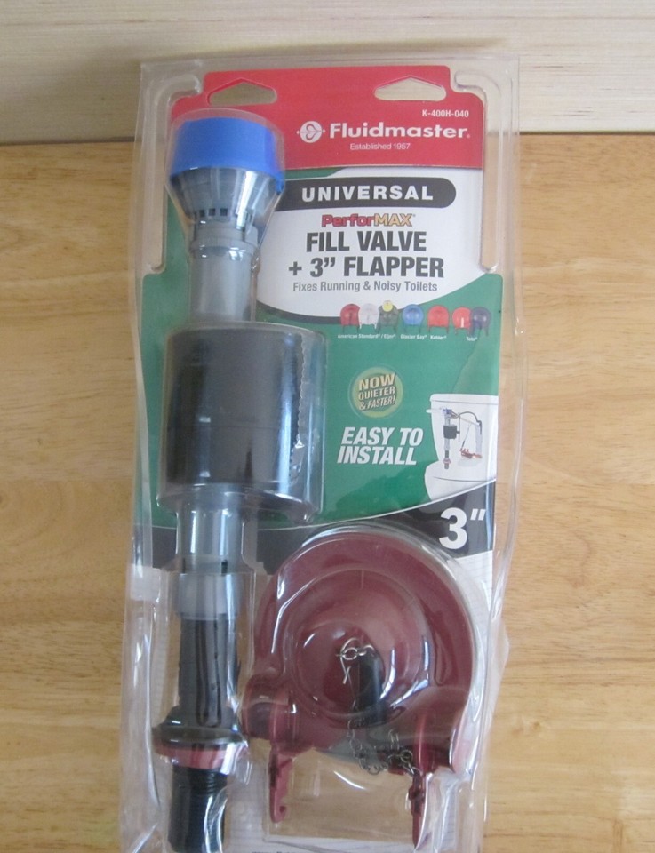Fluidmaster Universal Fill Valve+ 3" Flapper Model# K-400H-040 Ballcock ...