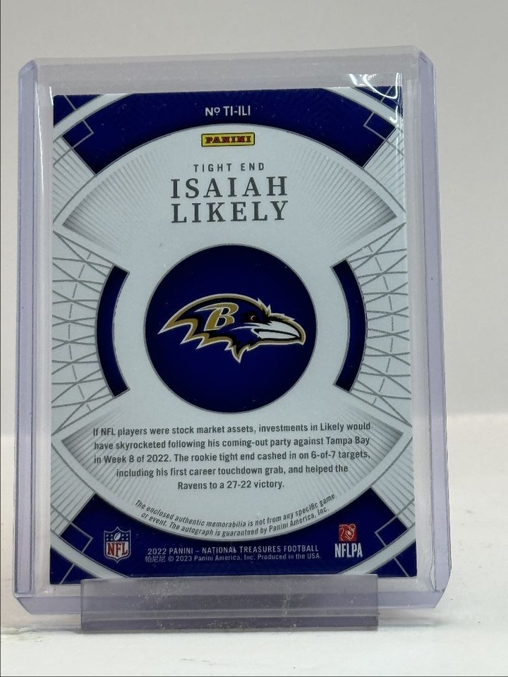ISAIAH LIKELY 2022 NATIONAL TREASURES RPA ROOKIE PATCH RC AUTO /99 ...