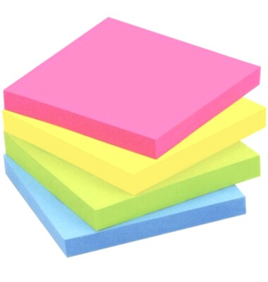 Sticky Post It Notes Removable Neon 76x76 Bright Memo Pads 200 to 7000 ...
