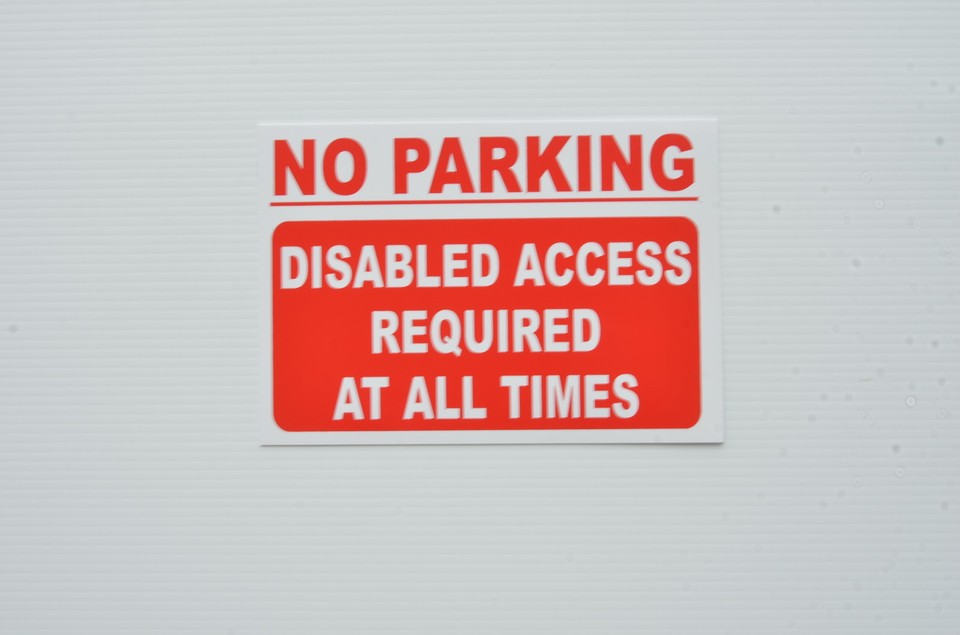 NO PARKING DISABLED ACCESS REQUIRED AT ALL TIMES sign or sticker 3 ...