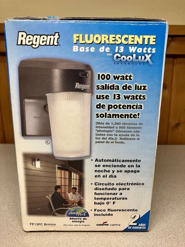 Regent Dusk To Dawn 13 Watt Fluorescent Lighting Fixture ~ Cooper ...